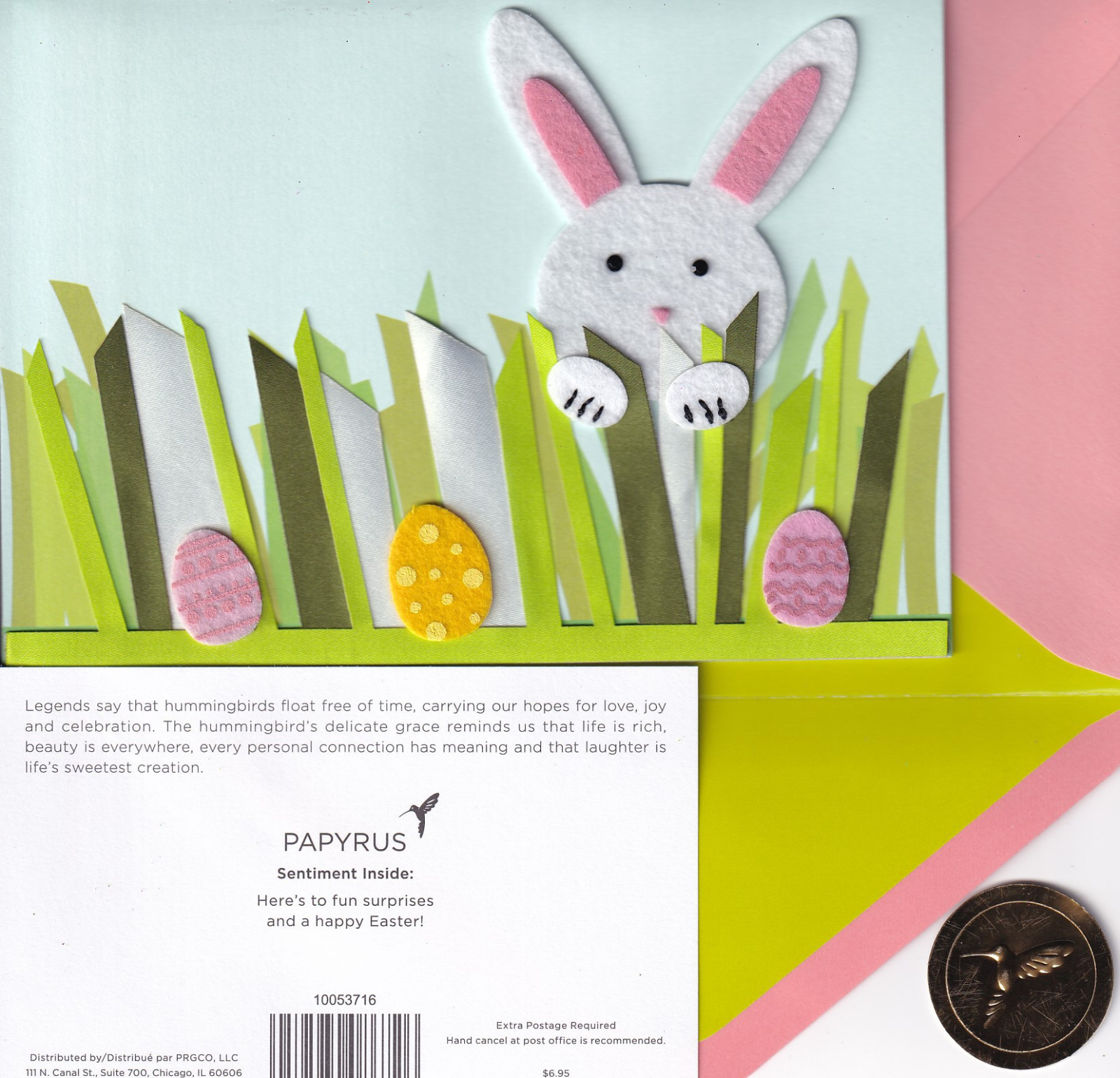 PAPYRUS EASTER CARD NIP (MRP $6.95) BUNNY IN GRASS CARD (O6) | eBay