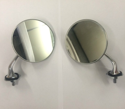 Pair of Round Chrome Wing Mirrors Classic and Vintage Cars Convex Glass ...