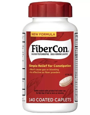 Fibercon Fiber Therapy For Regularity Supplement 140 Caplets | eBay