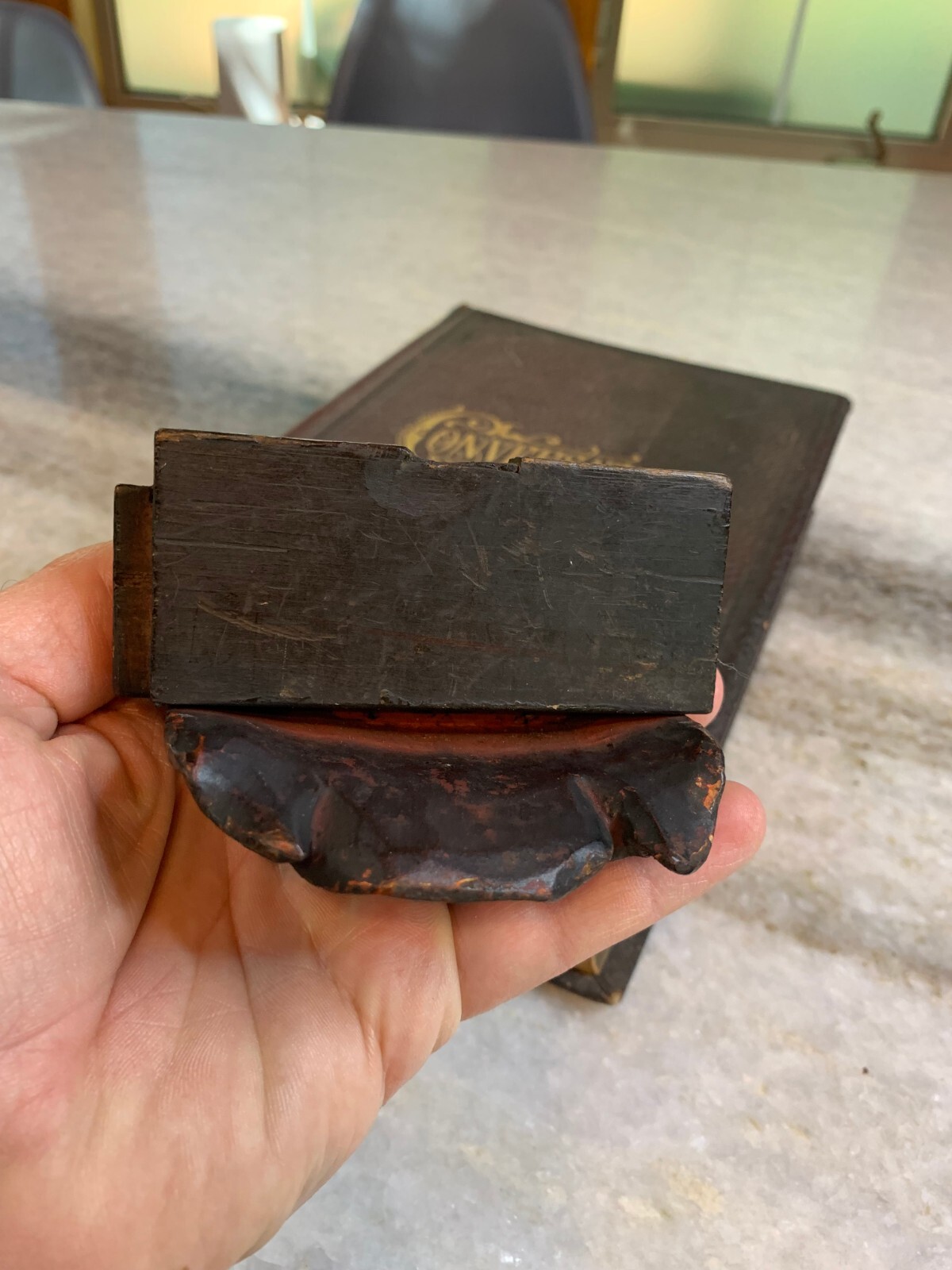 Antique Early Edo Period Japanese Wooden / Wood Daruma Monk Shelf ...