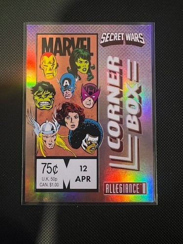 CB-12 Upper Deck Marvel Allegiance Secret Wars CORNER BOX AVENGERS HULK ...