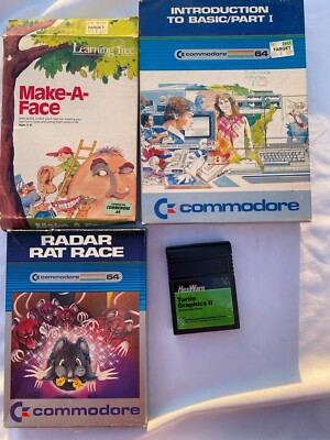 4 Commodore 64 LOT Radar Rat Race, Facemaker, Introduction Basic Part ...