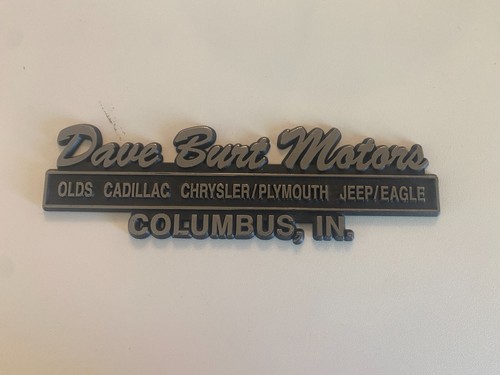 Vintage Dave Burt Jeep Eagle Columbus Indiana Plastic Dealer Badge ...