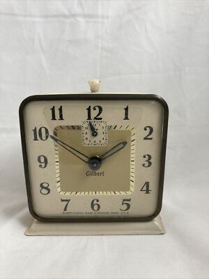 Vintage Gilbert Wind-up Alarm Table Clock Metal | eBay