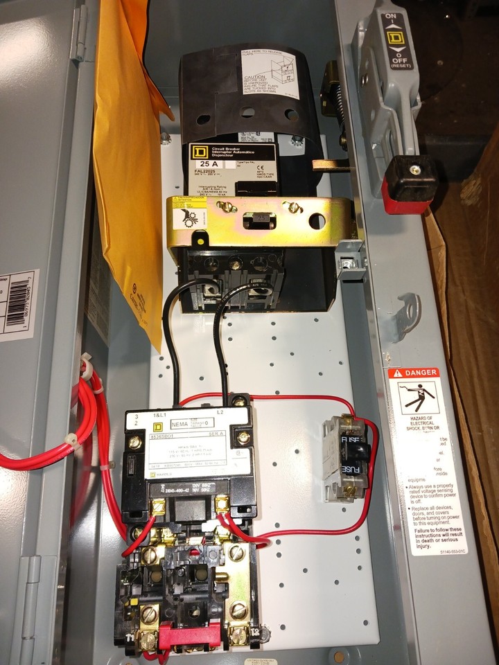 New Square D Size 0 Combination Motor Starter 25 Amp 1 Phase Nema 1 | eBay