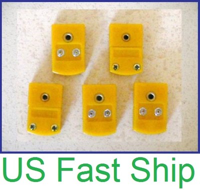 5 Female Flat Pin K-Type Thermocouple Wire Connector Socket Miniature ...