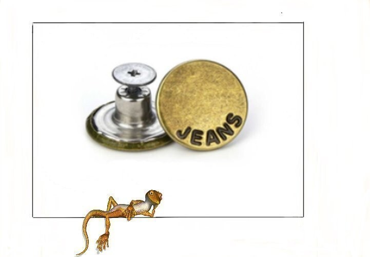 Screw On Jeans Tack Snap Button Stud Rivet NO-SEW 17mm Replacement jean ...