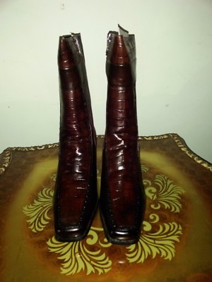 extravagant winter boots with natural fur, leather, brown, size 7.5-8 ...