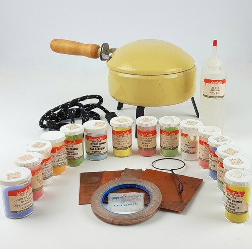 AMACO KILN Copper Enameling Model FA-5-E and Enamel Powders Lot of 15 ...