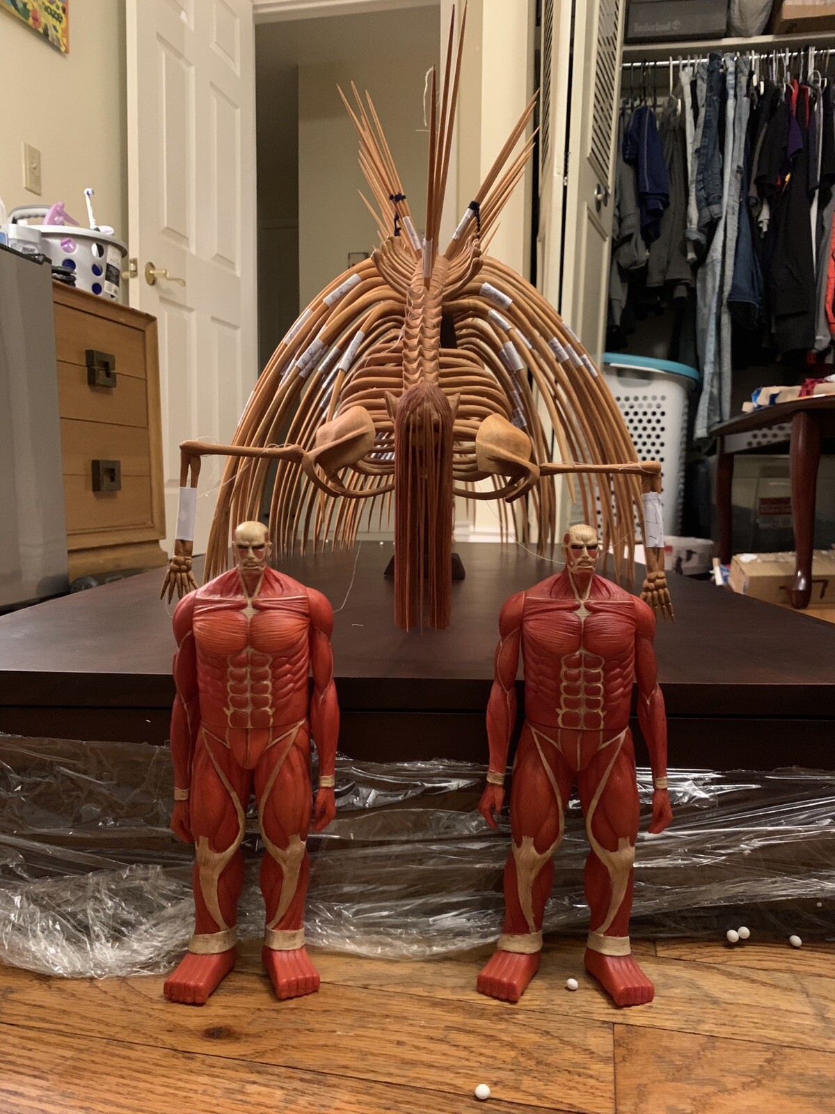 Eren Yeager Rumbling Founding Titan Wood Carving Figure | eBay