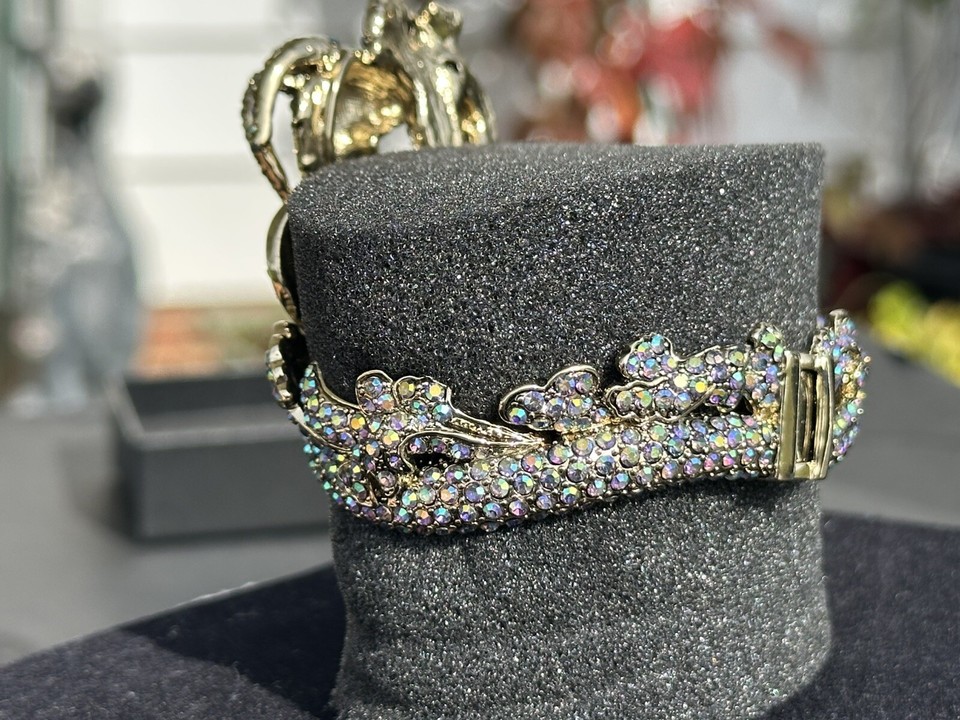 New Authentic Heidi Daus "Logical Choice" Crystal Critter Bracelet cuff ...