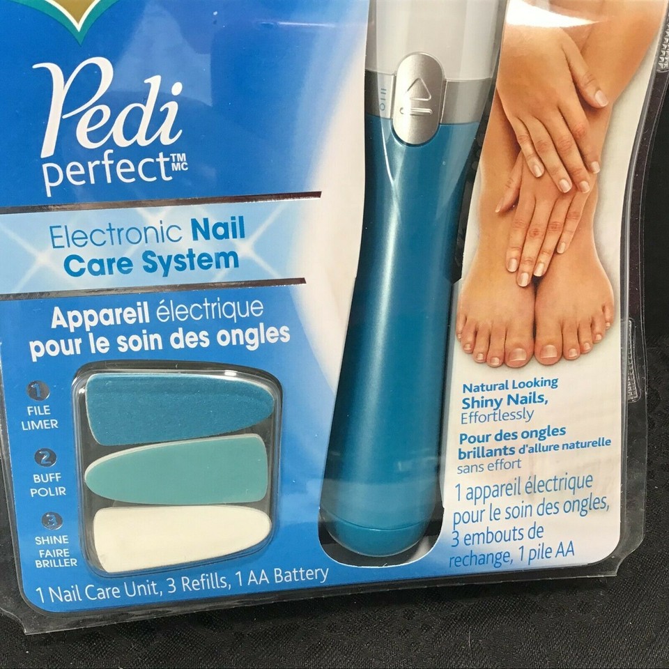 Nail Care Electronic Pedi Perfect System Kit 3 Steps: File Buff Shine ...