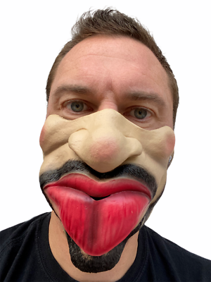 Funny Face Mask Big Lips Fighter Fat Lip Costume Halloween Accessory ...