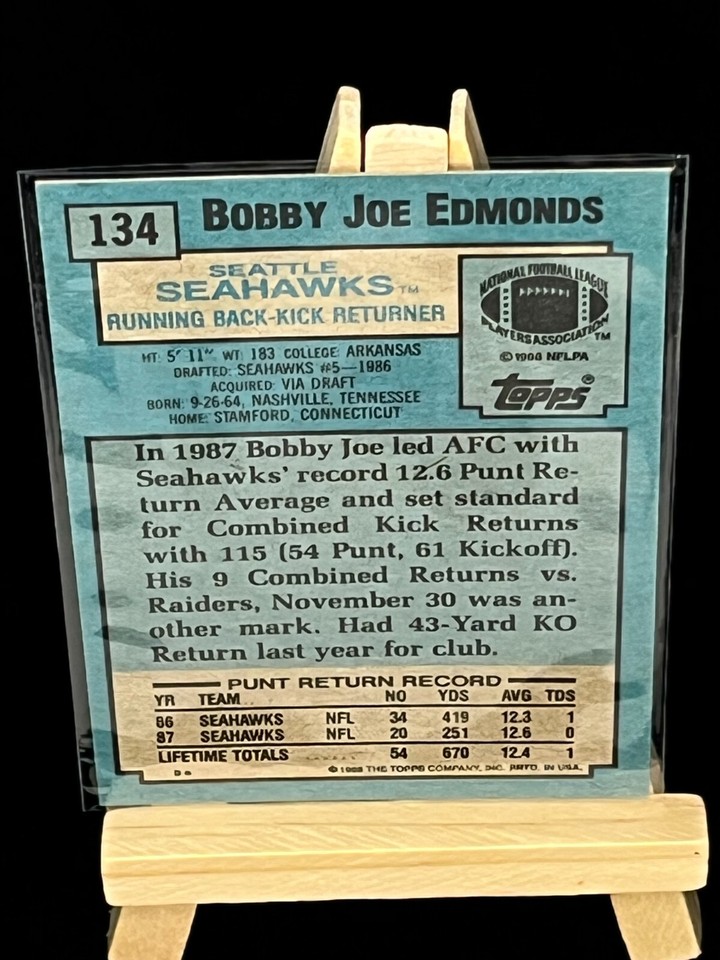 1988 Topps - Bobby Jo Edmonds - #134 - Seahawks | eBay