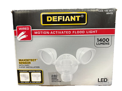 Defiant MaxDetect 240° White Motion Activated Sensor Wired Outdoor ...