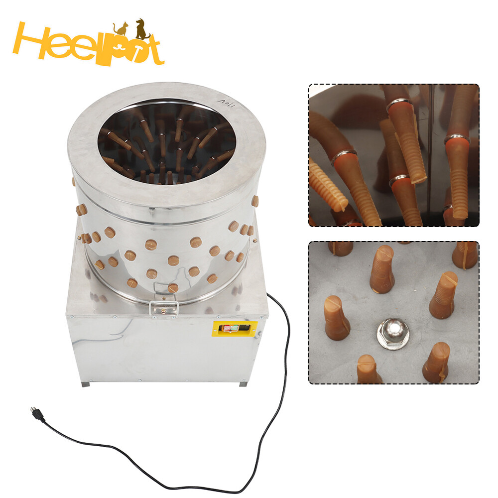 20" Feather Plucker Stainless Steel Drum Chicken Plucker Machine 280RPM ...