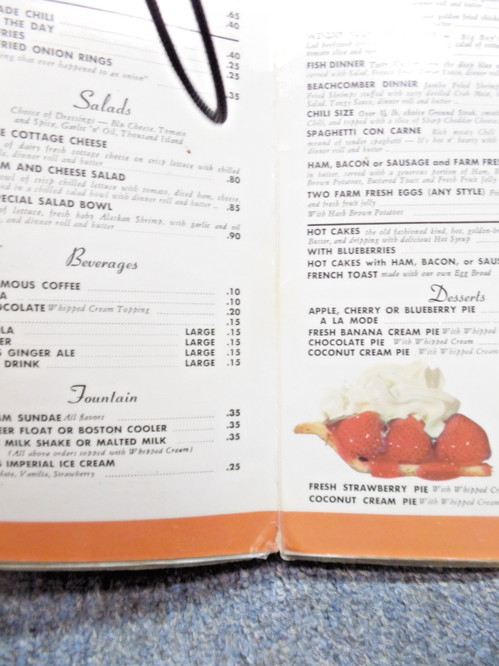 c.1960 Elias Brothers Big Boy Laminated Die-Cut Menu | eBay