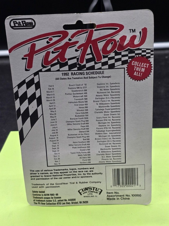 1992 Official Pit Row Stock Car Race Car | eBay
