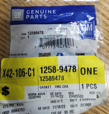 ACDelco GM/GM Genuine Parts Timing Cover Gasket 12589478 OEM NEW | eBay