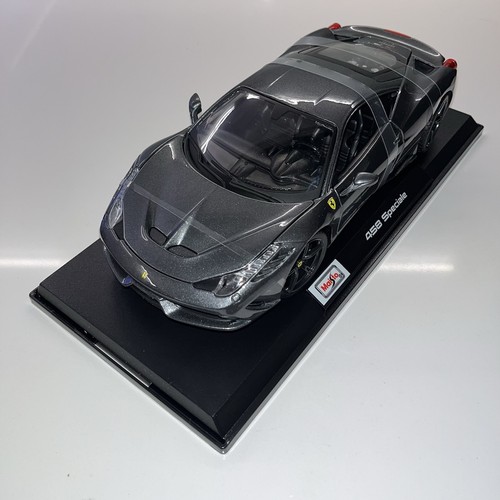 Maisto 1/18 Ferrari 458 Speciale Metallic Grey Diecast Scale Model Car ...