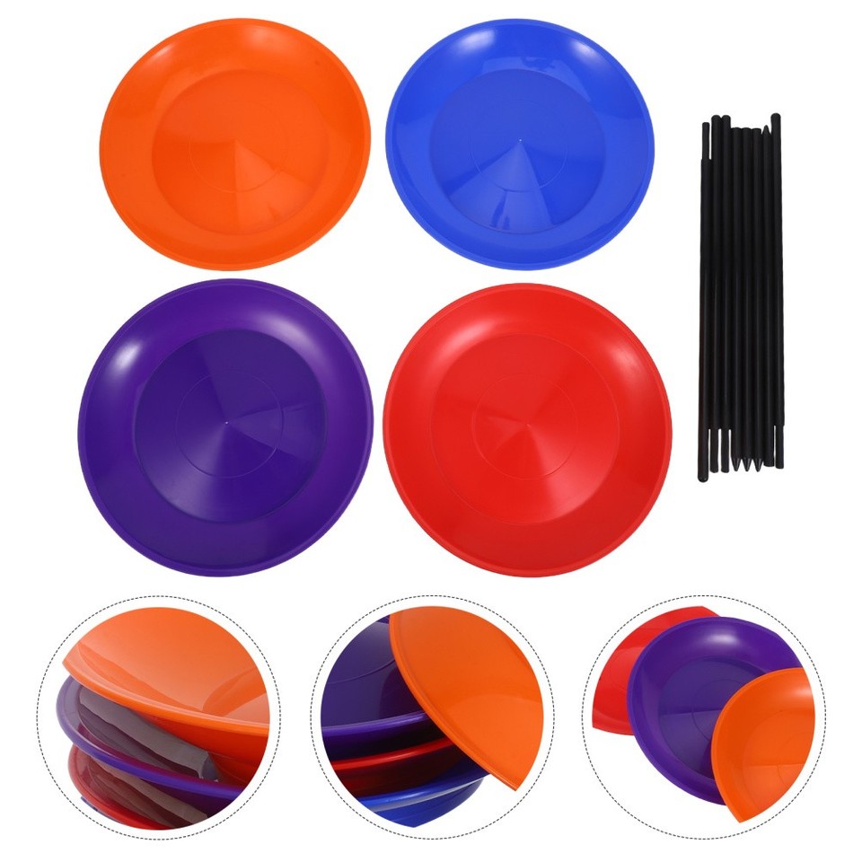 4 Pcs Spinning Juggling Disk Hobby Plate Set Circus Act Plates Prop ...