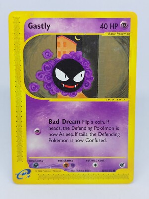 POKEMON TCG GASTLY 109/165 COMMON LP ENG CARD EXPEDITION BASE SET E ...