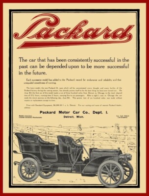1906 Packard Model 24 Automobile, Detroit New Metal Sign: Large Size ...