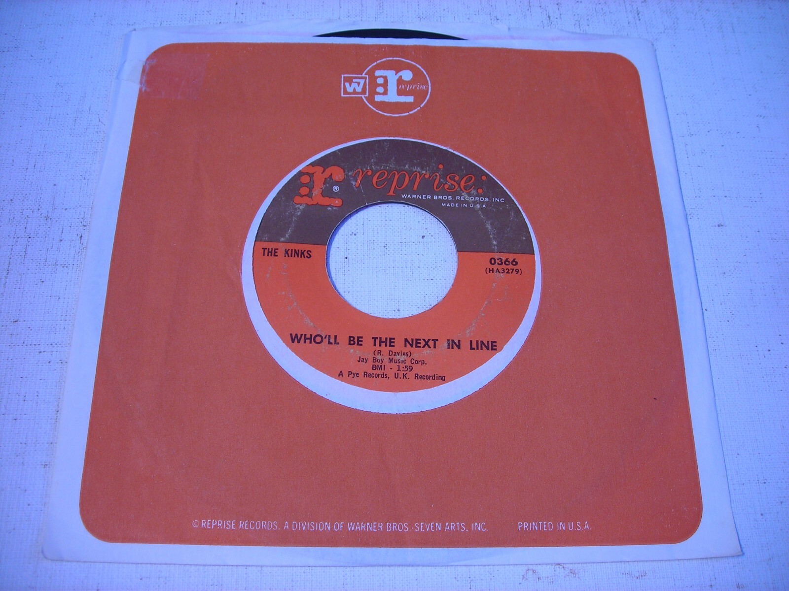 w SLEEVE The Kinks Who'll be the Next in Line 1965 45rpm VG+ | eBay