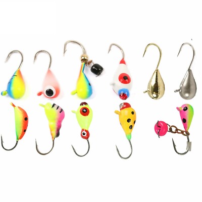 5pcs Ice Jig Japan Hook Winter Fishing Baits 12/14/16# Tungsten Ice ...