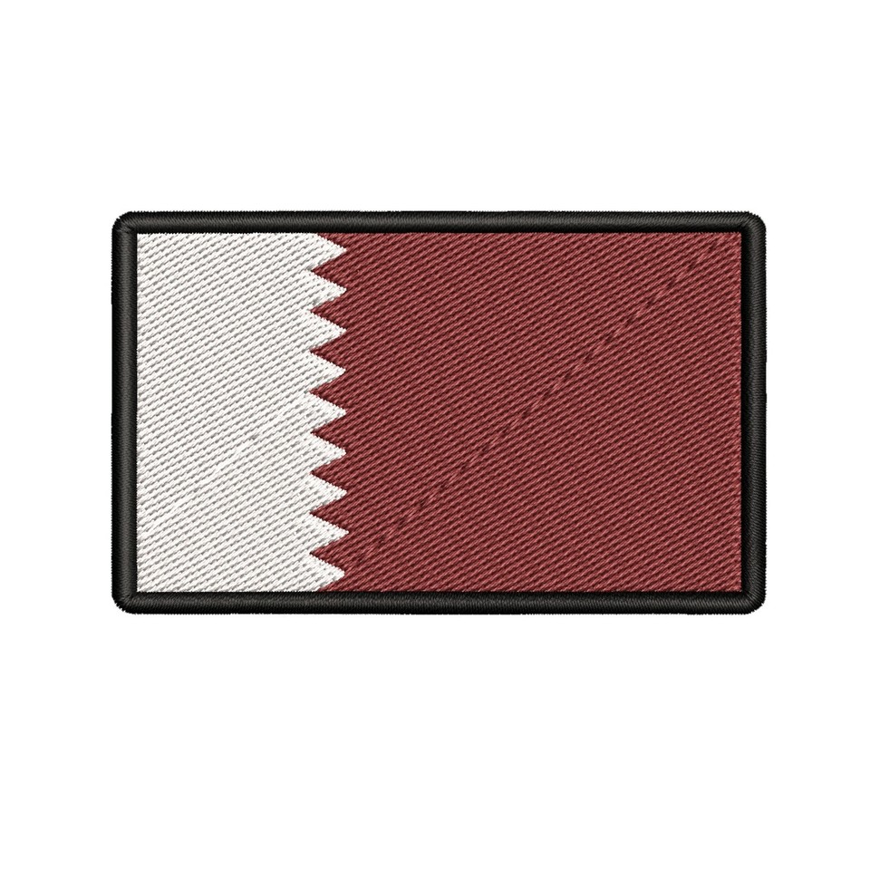 QATAR FLAG embroidered iron-on PATCH ARAB MUSLIM MIDDLE EAST EMBLEM ...