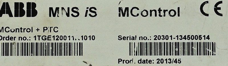 ABB MNS iS 1TGE120011R1010 MControl+PTC | eBay