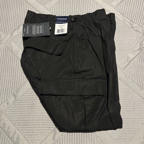 PROPPER MENS BLACK L UNIFORM BDU TROUSER PANTS BUTTON FLY TACTICAL CARGO LR NWT | eBay