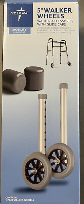 Medline 5 Inch Walker Wheels Walker Accessories w Glide Caps New In Box ...