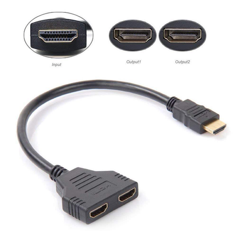 HDMI Port Male to Female 1 Input 2 Output Splitter Cable Adapter ...