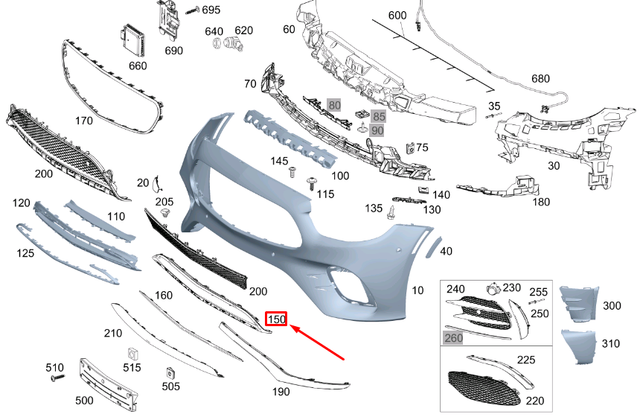 MERCEDES-BENZ E C238 FRONT BUMPER LOWER TRIM A2388855800 GENUINE for ...