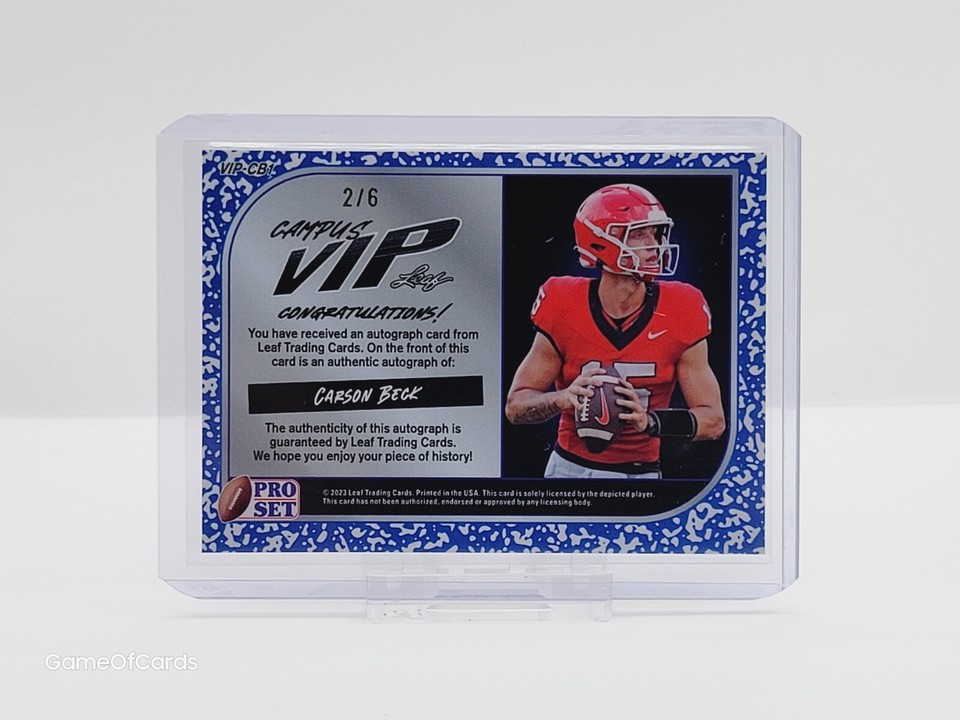 2023 Leaf Pro Set Metal CARSON BECK Auto Autograph /6 - Campus VIP SP 🔥 ...