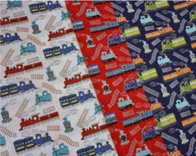 Polycotton Fabric Train Sewing Crafts Steamtrain By The Metre | eBay UK