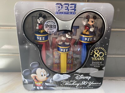 Disney PEZ Mickey Mouse 80 Years Collection W/ Retro Mickey Poster ...