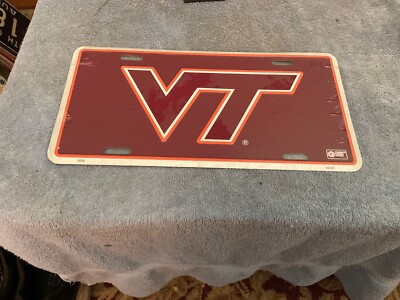 Virginia Tech VT Hokies Metal License Plate New In Wrapper | eBay