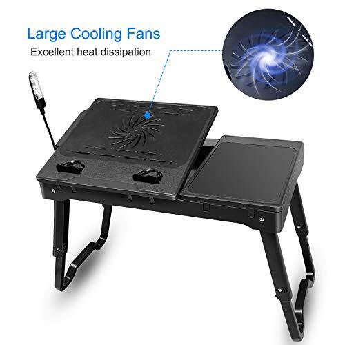 Laptop Desk For Bed Adjustable Laptop Bed Table With Fan Portable Lap ...