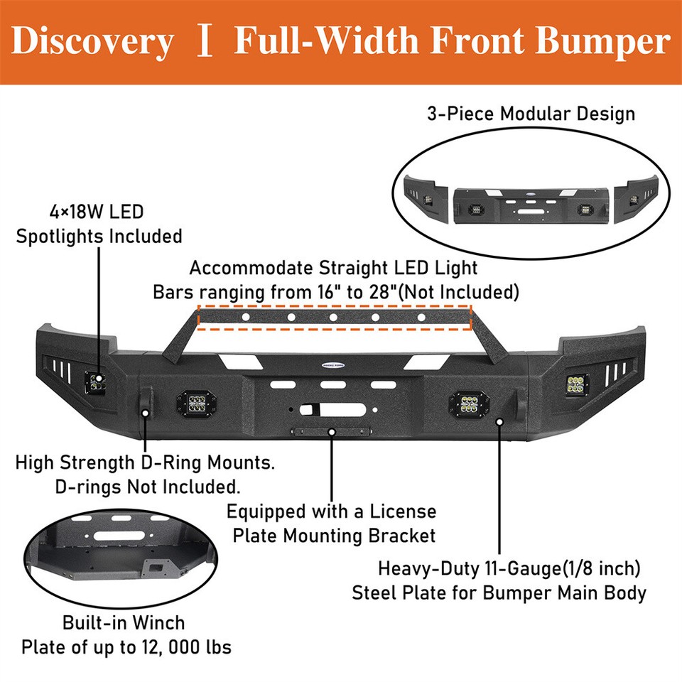 Full Width Steel Front Bumper or Rear Bumper Fit 2007-2013 Chevy ...