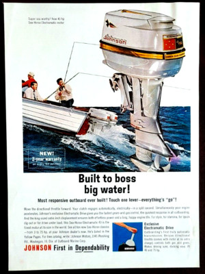 Johnson Outboard Motor Original 1963 Vintage Print Ad | eBay