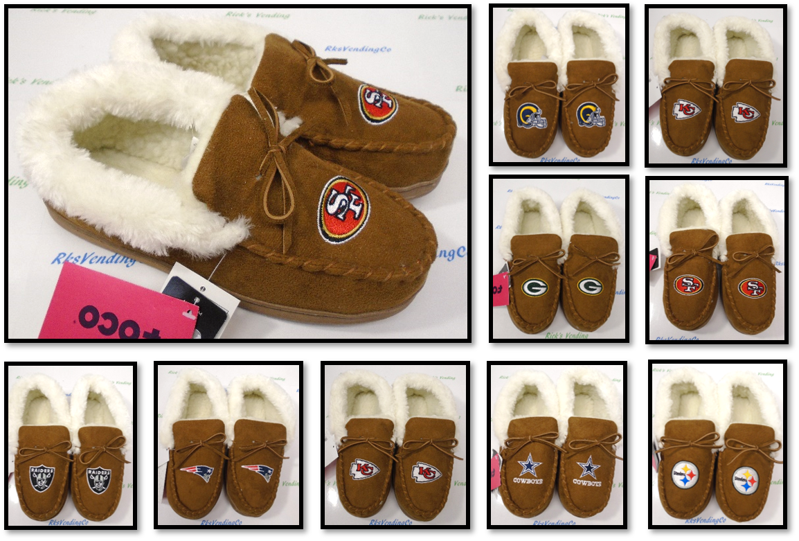 NFL Women's Faux Fur Closed Back Moccasins by FOCO | eBay