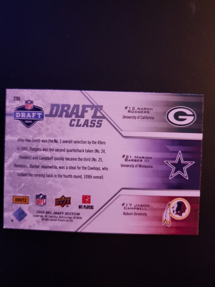 AARON RODGERS 2005 DRAFT CLASS Upper Deck Trio Card GREEN BAY PACKERS ...