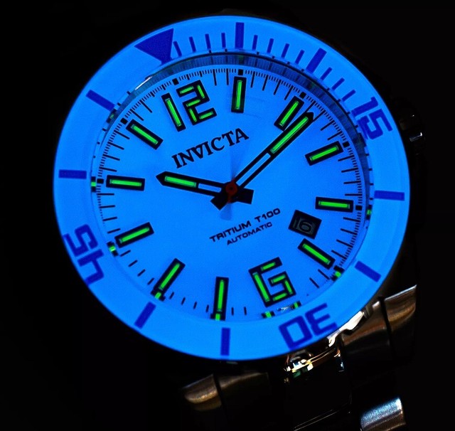 Invicta Pro Diver Automatic Super Lume Men's 50mm Tritium Ice Blue ...