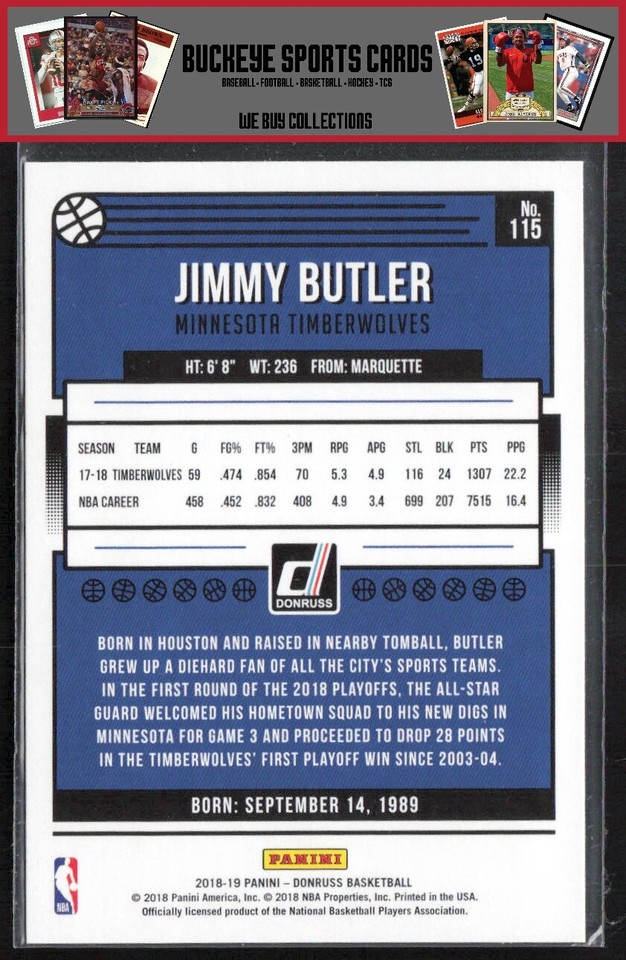 2018 Donruss Jimmy Butler #115 | eBay