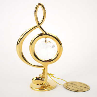 Treble Clef Note 24K Gold / Chrome Austrian Crystals Mascot Inc. USA 3 ...