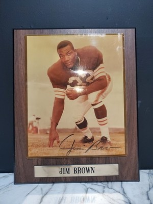 JIM BROWN - AUTOGRAPHED PHOTOGRAPH With Inscribed Plaque Cleveland ...