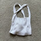 Women’s White Strap Tie Ribbed Tank Top - Small/Medium | eBay