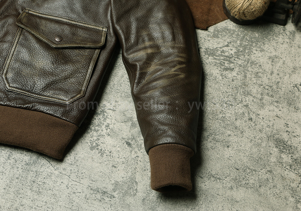A1 Bomber Jacket Handaged Tea Core Leather Men's Vintage Leather Jacket ...
